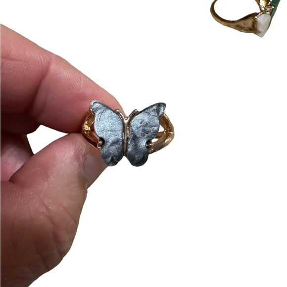 Jewelry | Gold And Multicolored Butterfly 4 Piece Ring Set | Poshmark